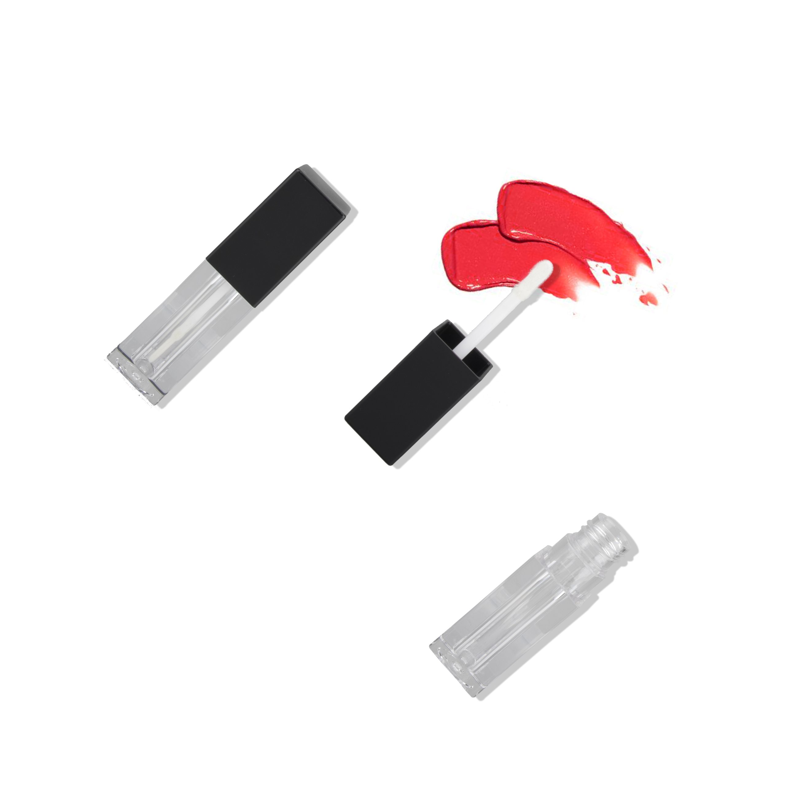 Classical Plastic Lipgloss Container Matte Square Lip Gloss Bottle ...