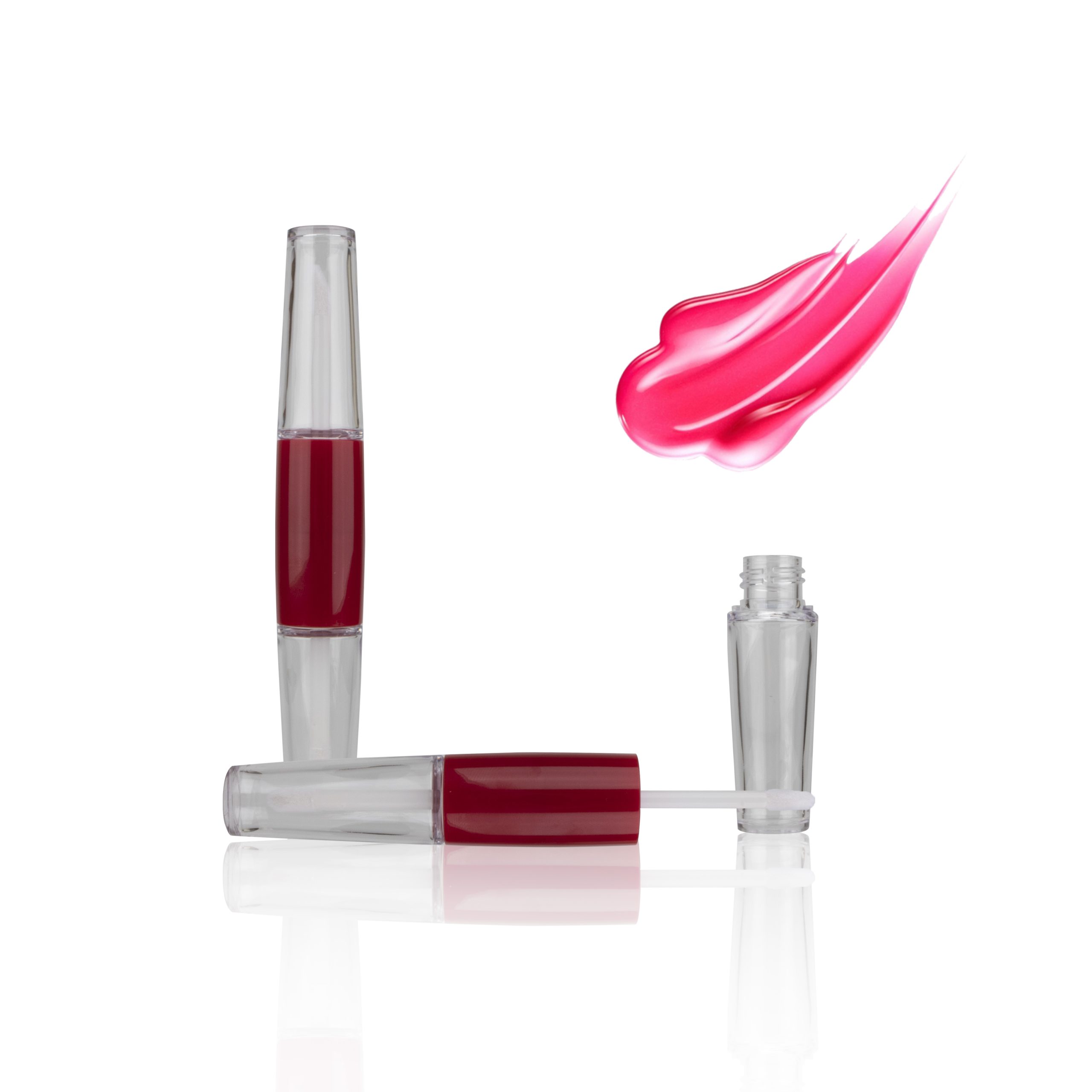 Oval Shaped Double-ended Lip Gloss Containers Plastic Tube Packaging ...