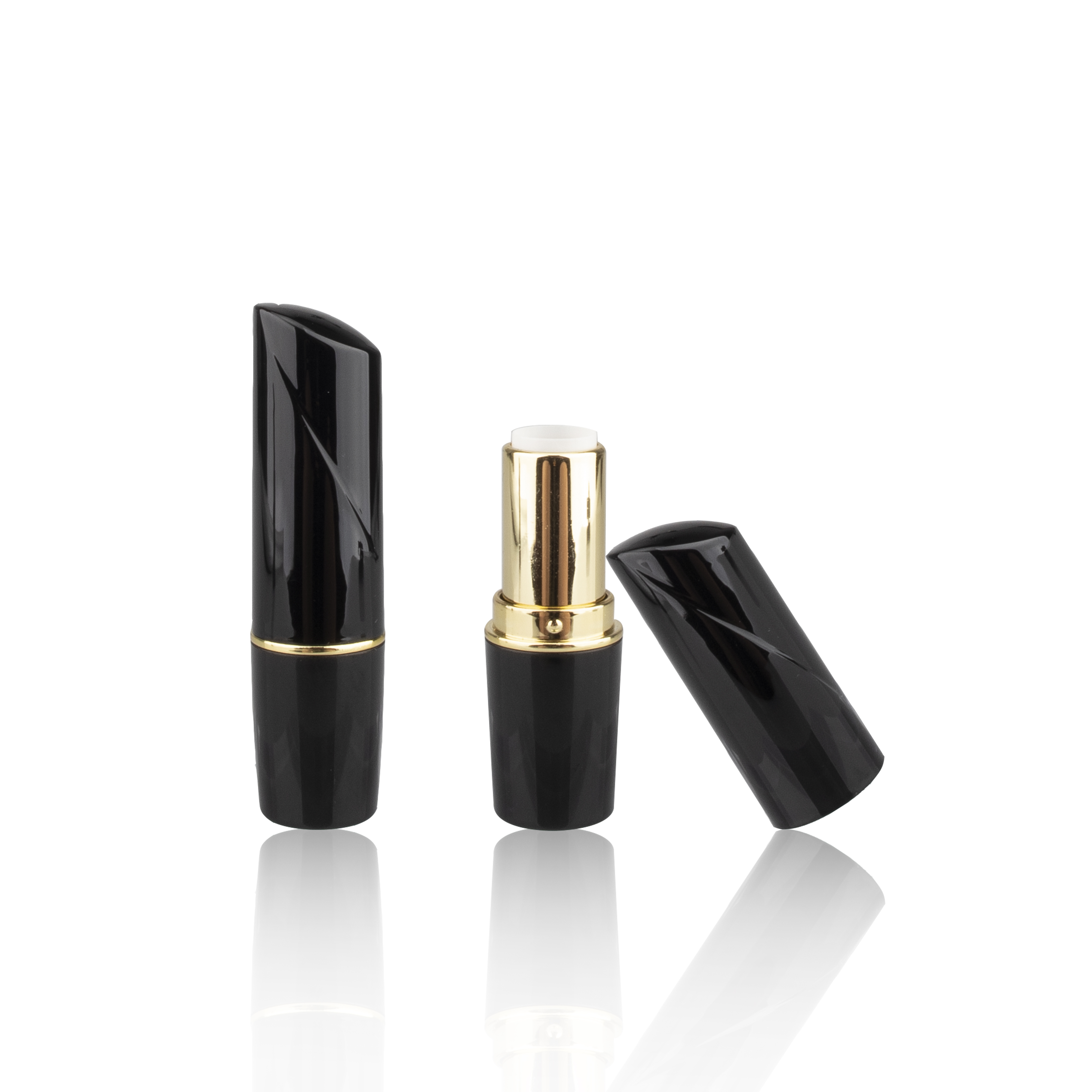 High Class Shiny Coating Gold Black Lipstick Container Wholesale ...